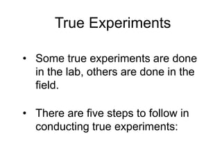 Experiments and Quasi Experiments Psychology | PPT