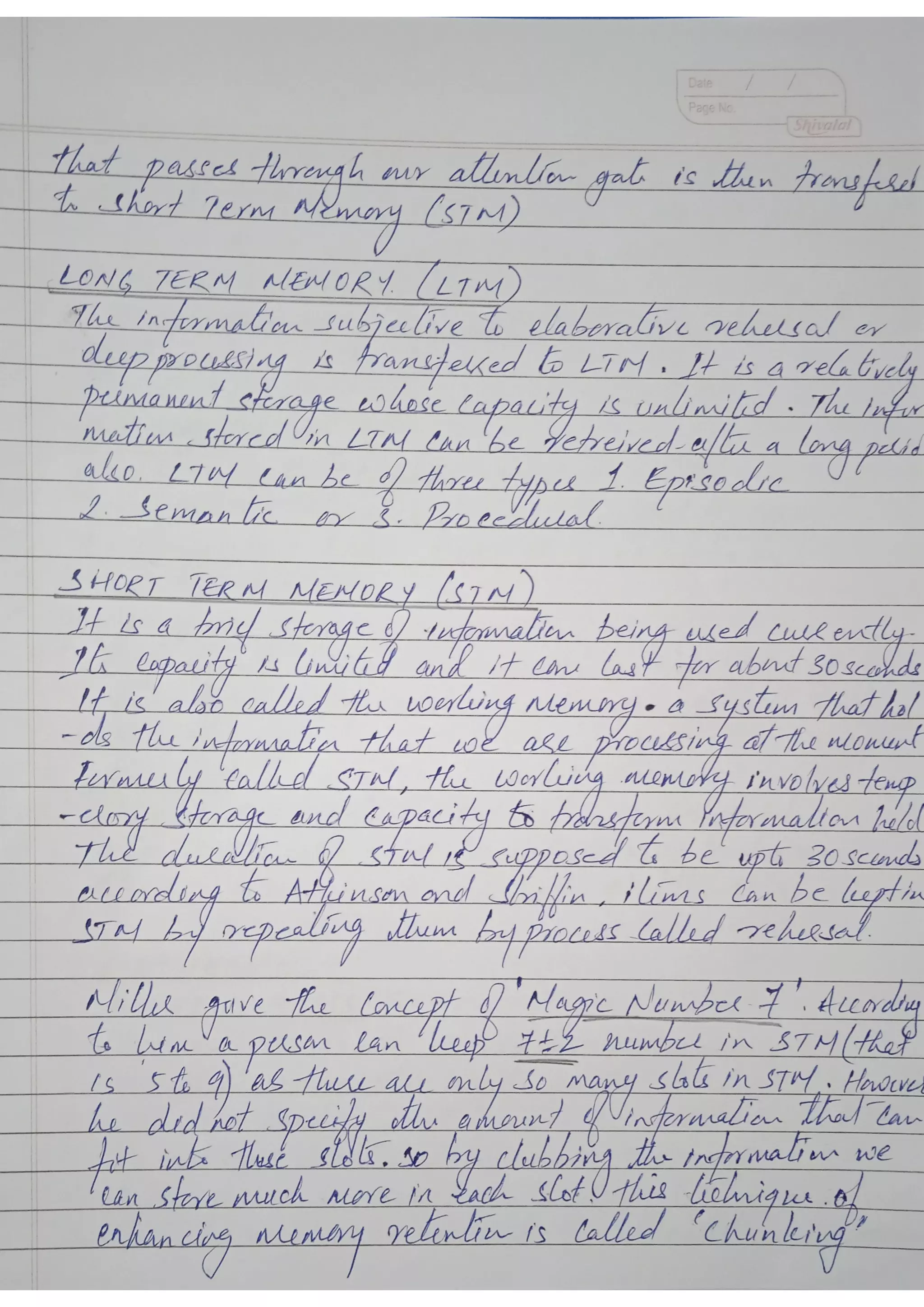 Experiment Short Term Memory - Millers Magical No 7 | PDF