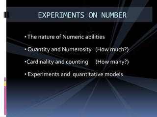 Experiments on Number | PPTX | Physics | Science