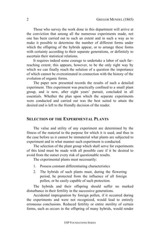 Experiments onplanthybridization mendel | PDF