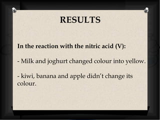 Experiments on starch protein and fat | PPT