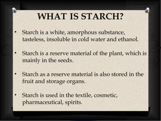Experiments on starch protein and fat | PPT