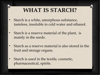 Experiments on starch protein and fat 2 | PPT | Chemistry | Science