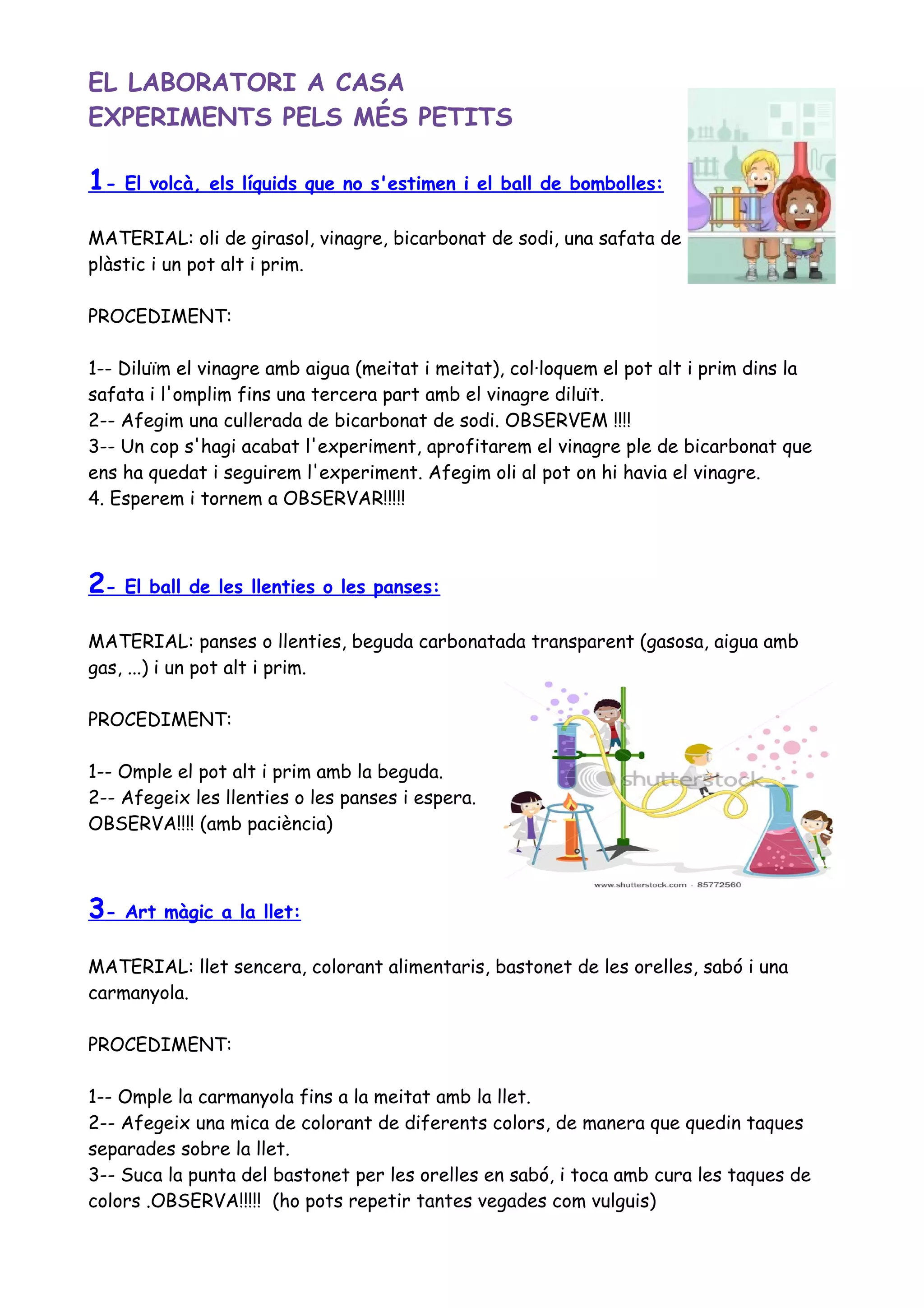 Experiments pels menuts 1 | PDF