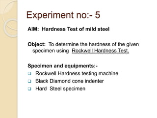 Experiments som hardness test | PPT