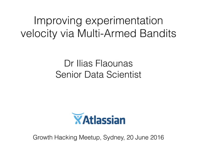 Improving experimentation velocity via Multi-Armed Bandits | PPT