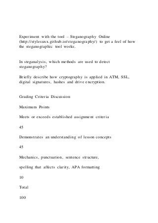Experiment with the tool – Steganography Online (httpstylesux | DOCX