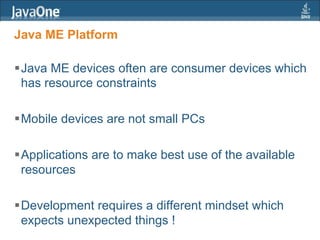 Experion Presentation at JavaOne 2011: Memory optimizing Java ME applications | PPT