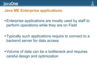 Experion Presentation at JavaOne 2011: Memory optimizing Java ME applications | PPT