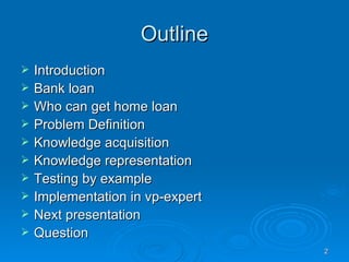 EXPERT SYSTEM FOR LOAN BY BANK | PPT