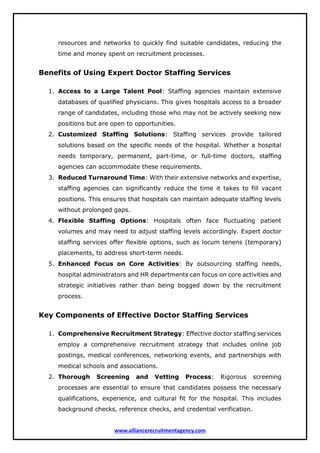 Expert Doctor Staffing Services for Hospitals | PDF
