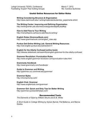 Expert editing presentation handout | PDF