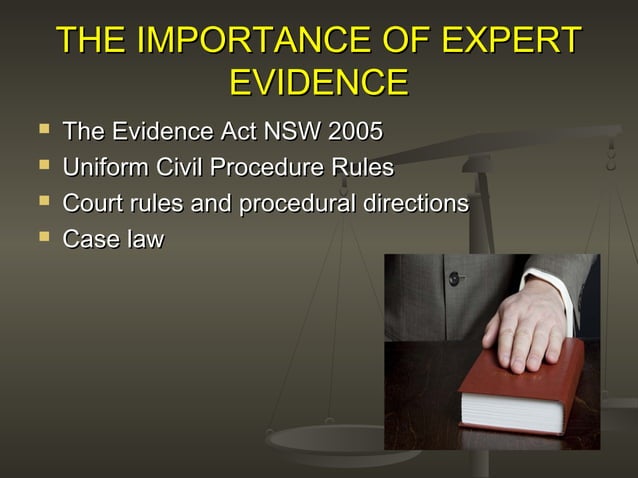 Expert evidence in building and construction | PPT