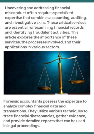 Expert Financial Forensic Investigation Services DSN Forensic | PDF ...