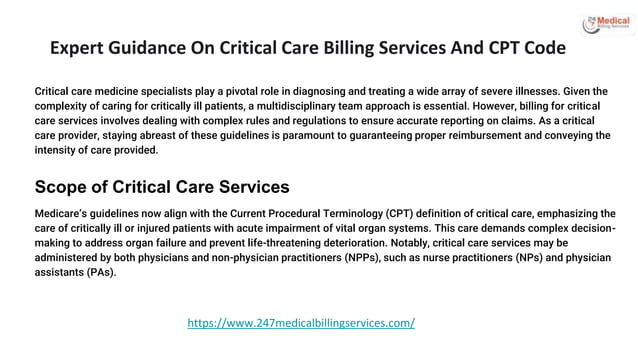 Expert Guidance On Critical Care Billing Services And CPT Code.pptx