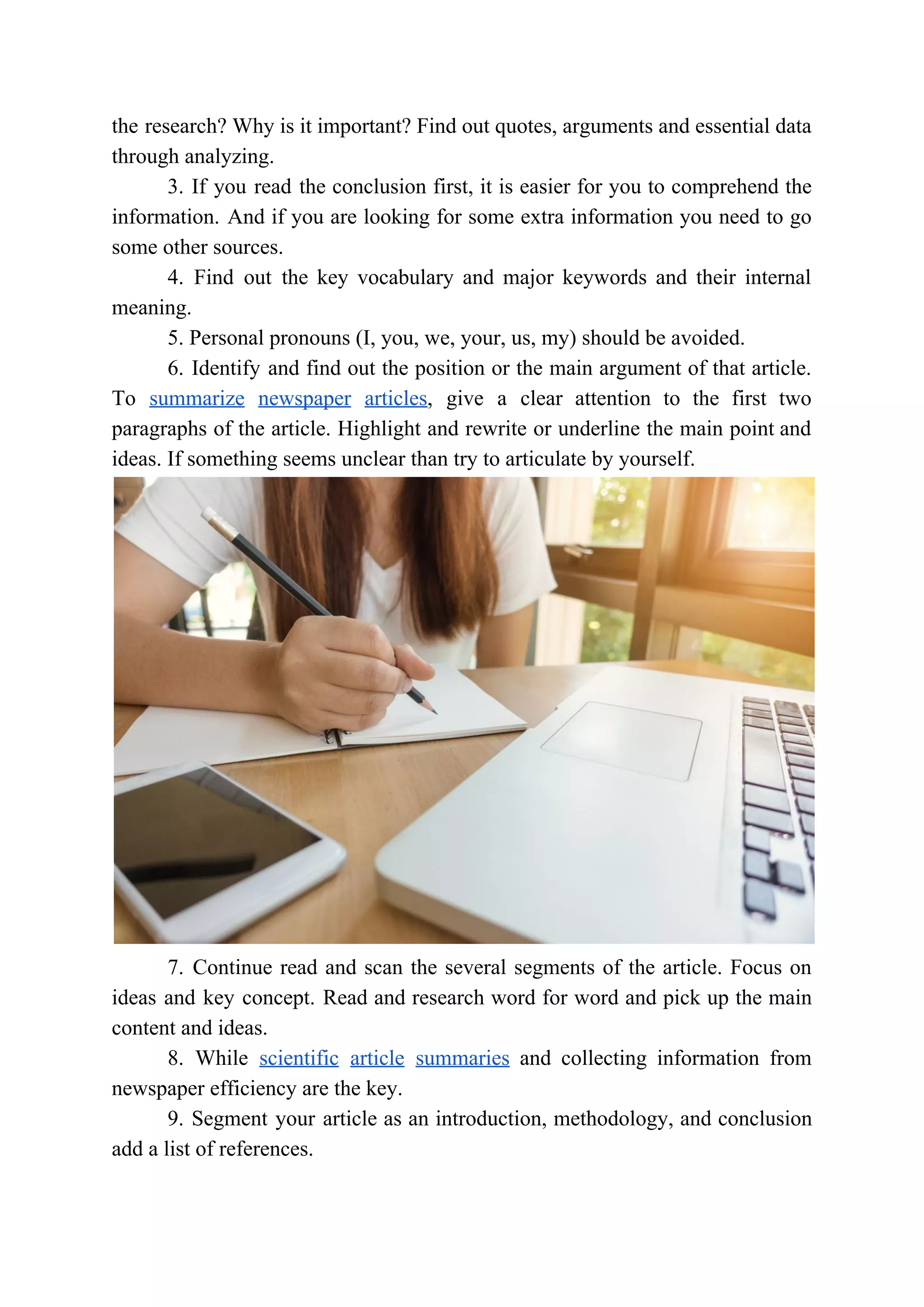 Expert Guide on How to Summarize Newspaper Articles | PDF