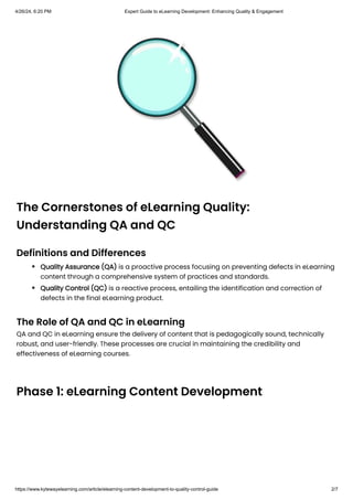 Expert Guide to eLearning Development_ Enhancing Quality & Engagement | PDF