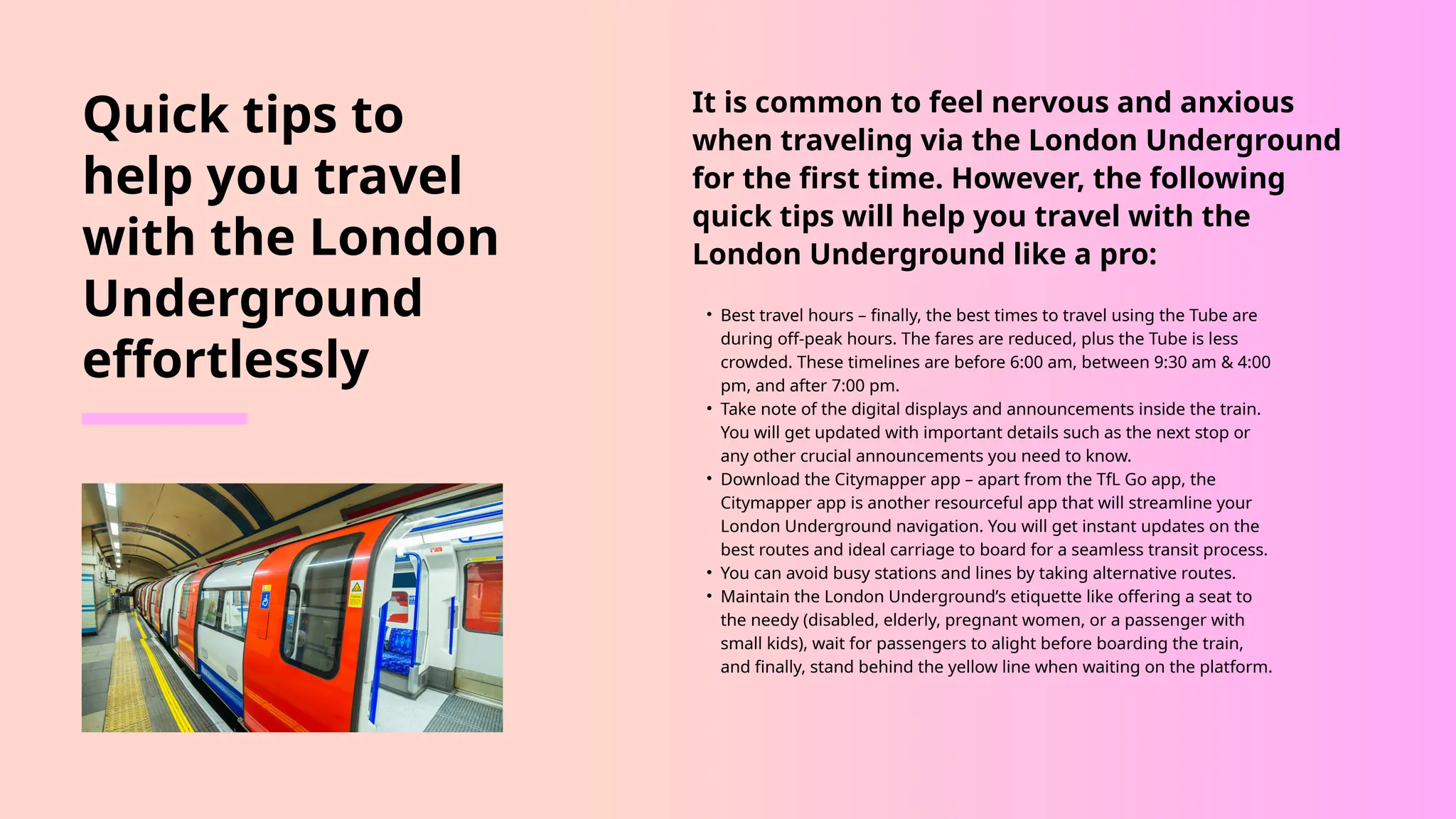 Expert London travel tips for the London Underground.pptx