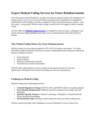 Expert Medical Coding Services for Faster Reimbursements.pdf