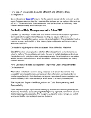 Seamlessly Integrate Odoo ERP for Advanced Data Management and Insights ...