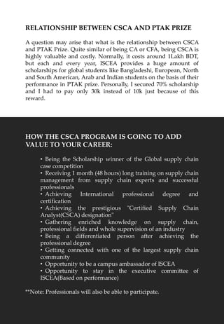 Expert opinion and guidelines on supply chain for iscea ptak prize | PDF