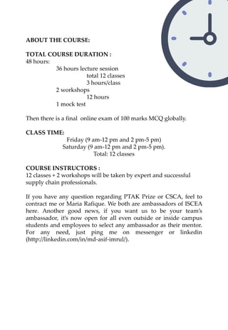 Expert opinion and guidelines on supply chain for iscea ptak prize | PDF