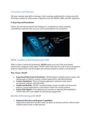 Expert Red Team Services UAE Simulate Real World Attacks | PDF