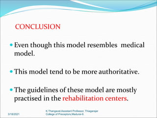 EXPERTS AND PROFESSIONAL MODEL OF DISABILITY | PPT