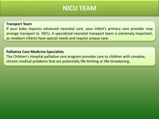 NICU CONCEPTS, STAFFING,PROTOCOLS, PHYSICAL LAYOUT | PPTX | First Aid ...
