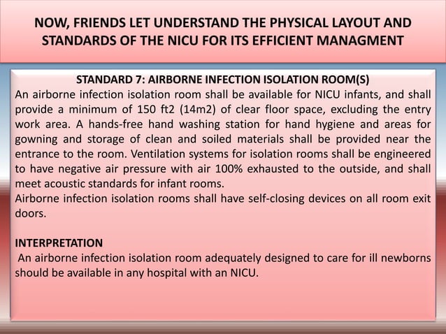 NICU CONCEPTS, STAFFING,PROTOCOLS, PHYSICAL LAYOUT | PPTX | First Aid ...
