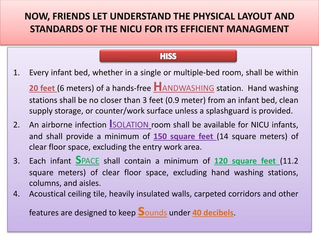 NICU CONCEPTS, STAFFING,PROTOCOLS, PHYSICAL LAYOUT | PPTX | First Aid ...