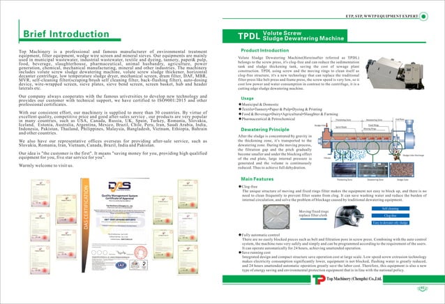 Wastewater treatment equipment for etp/stp/wwtp - Top Machinery | PDF