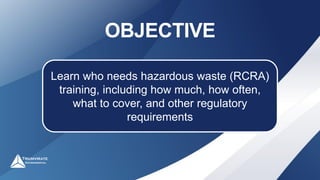 An Expert's Guide to RCRA Training | PDF | Environmental Services ...