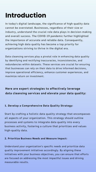 Expert Strategies To Enhance Data Quality With Data Cleansing Services Pdf
