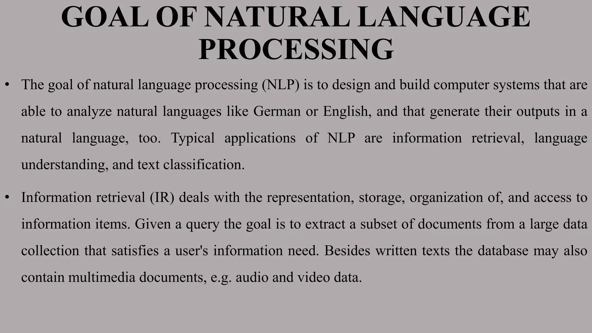 NLP, Expert system and pattern recognition | PPTX