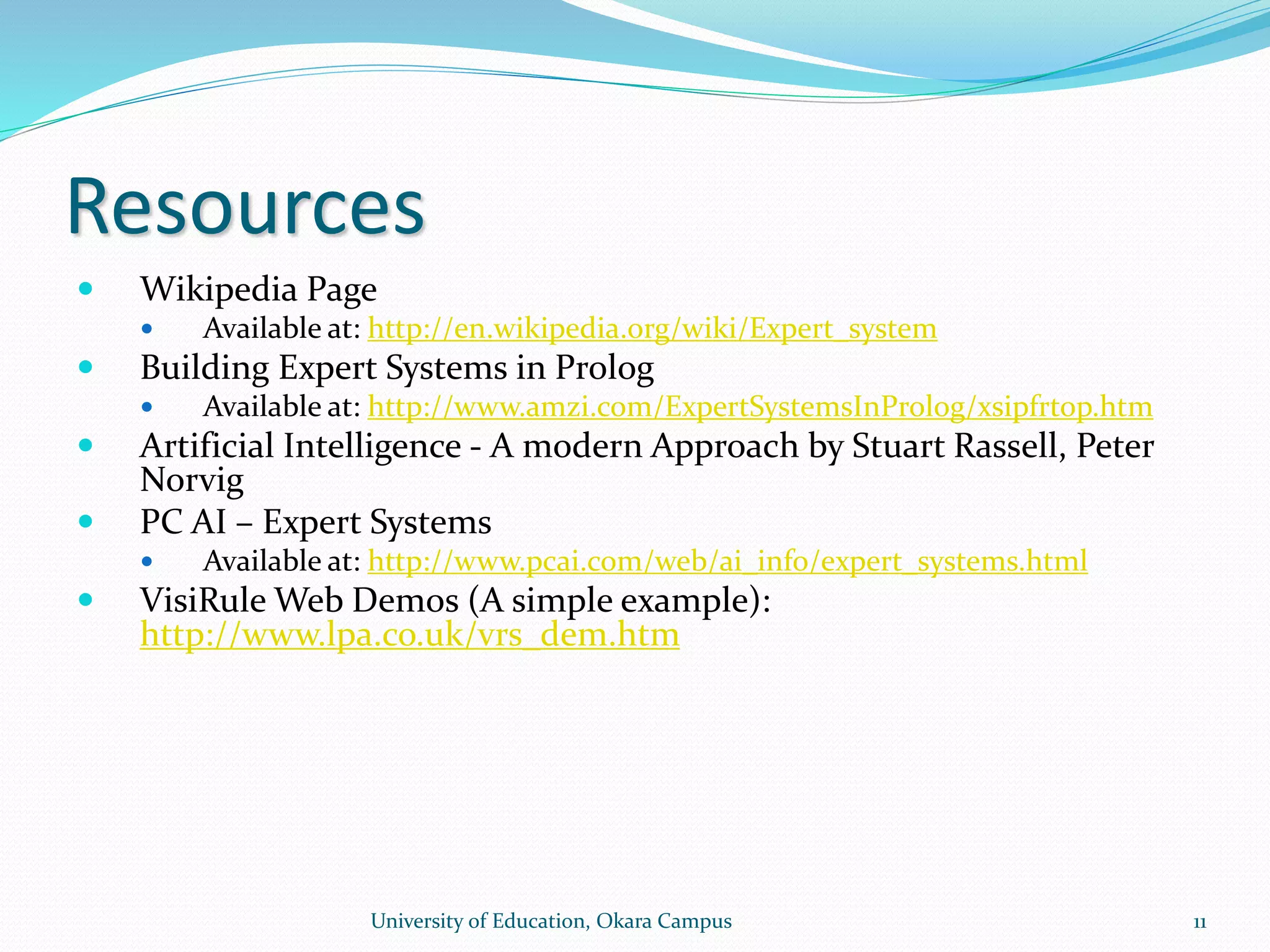 Expert system (examples) | PPTX