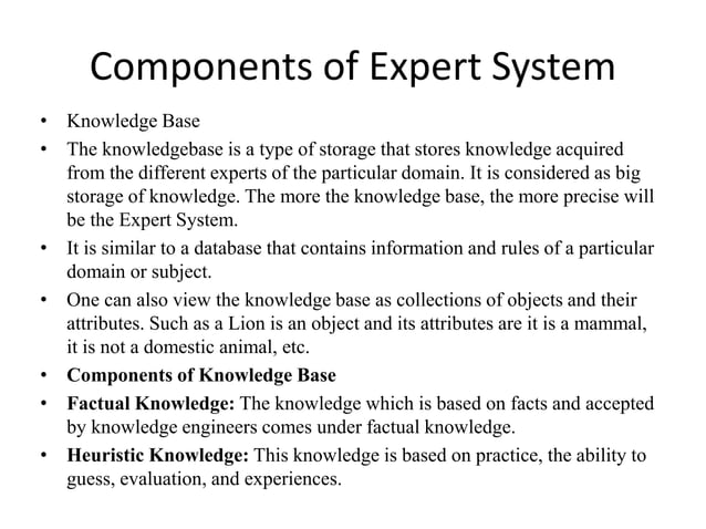 Expert System in Artificial Intelligence | PPTX | Artificial ...