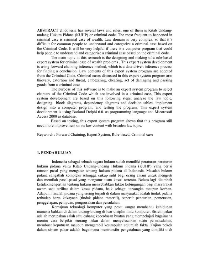 Expert system kuhp andreas handojo | PDF