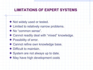 Expert system in computer | PPTX