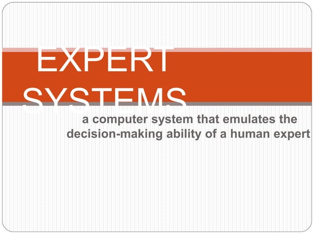 Expert Systems | PPT