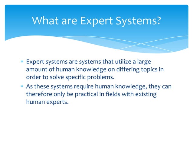 Expert systems | PPT