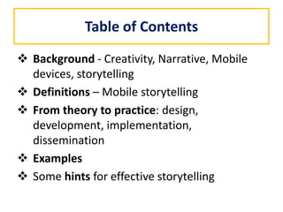 Digital storytelling with mobile phone | PDF