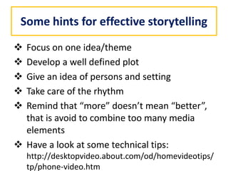 Digital storytelling with mobile phone | PPT