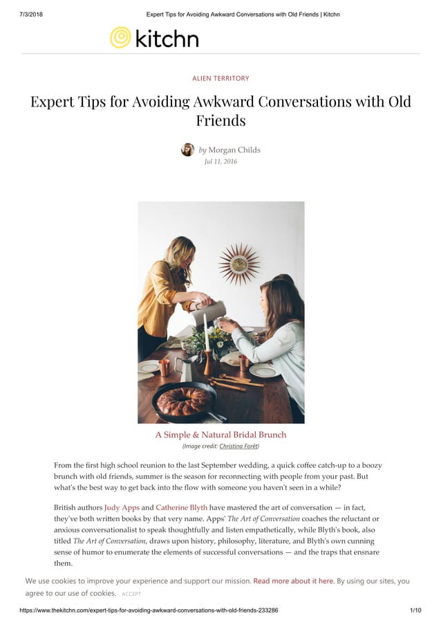 Expert tips for avoiding awkward conversations with old friends | PDF