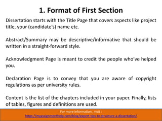 Expert Tips to Structure a Dissertation | PPT