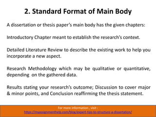 Expert Tips to Structure a Dissertation | PPT