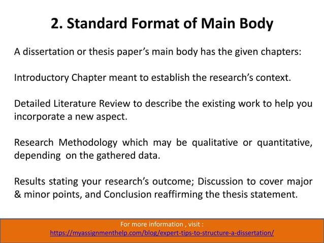 Expert Tips to Structure a Dissertation | PPT