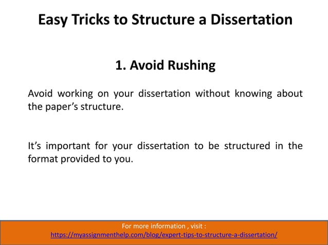 Expert Tips to Structure a Dissertation | PPT