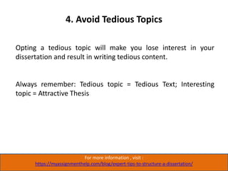 Expert Tips to Structure a Dissertation | PPT