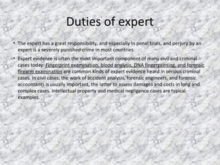 Expert Witness Testimony | PPT | Law